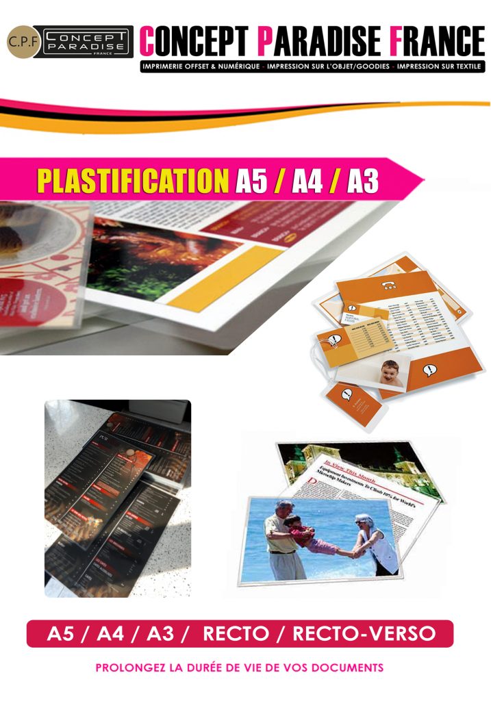 Plastification de document – Concept Paradise France